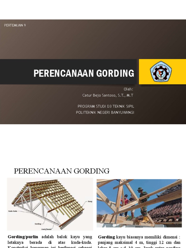 Struktur Kayu-Perencanaan Gording | PDF