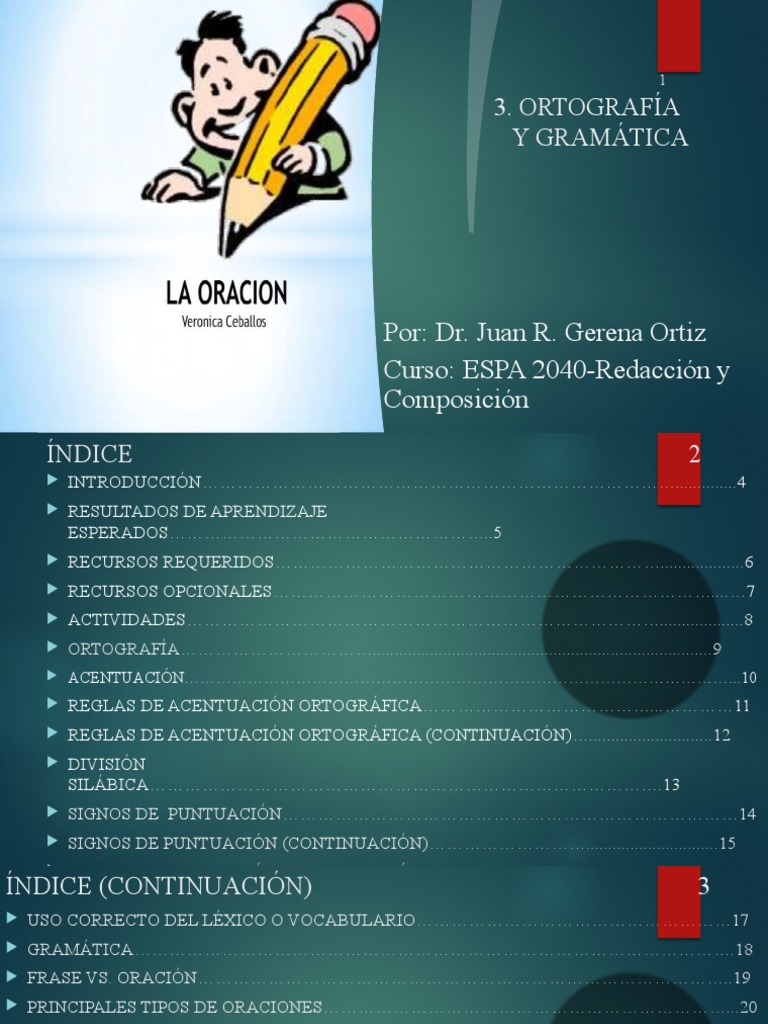 Reglas de Gramática y Ortografía | PDF | Oración (Lingüística ...