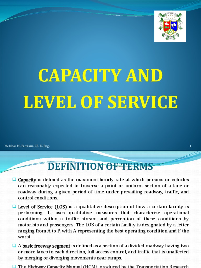 3-Capacity and Level of Service PDF | PDF | Lane | Traffic