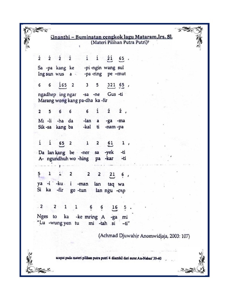 Tembang Macapat Mapsi | PDF