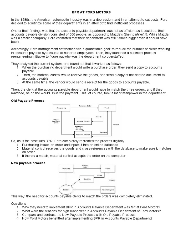 BPR Implementation at Ford Motors | PDF | Career & Growth | Business