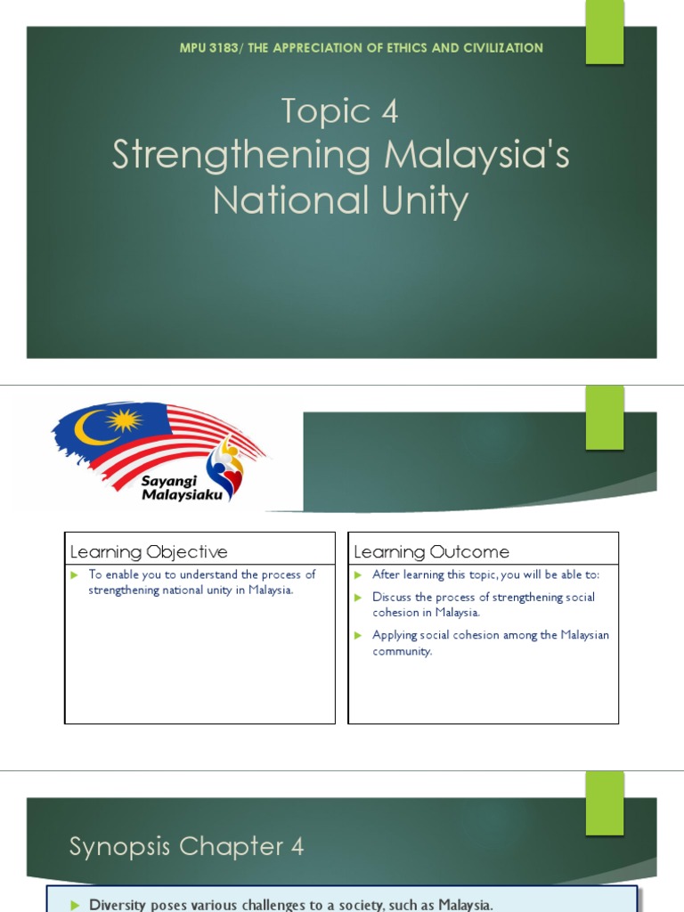 Chapter 4 - Strengthening Malaysias National Unity PDF | PDF | Malaysia ...