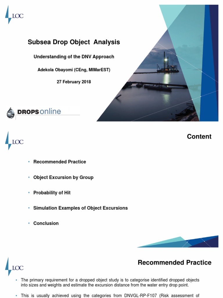 Subsea Drop Object Analysis: Understanding of The DNV Approach | PDF | Risk