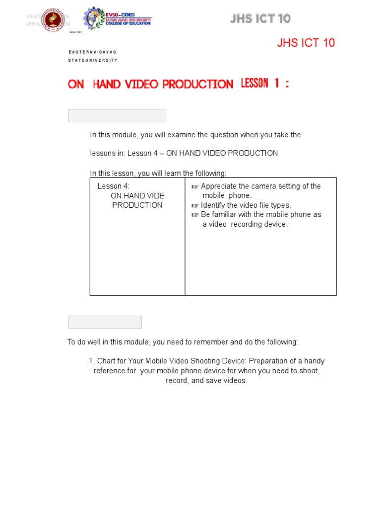 Module 3 Lesson 1 PDF | PDF | Camera | Camera Lens