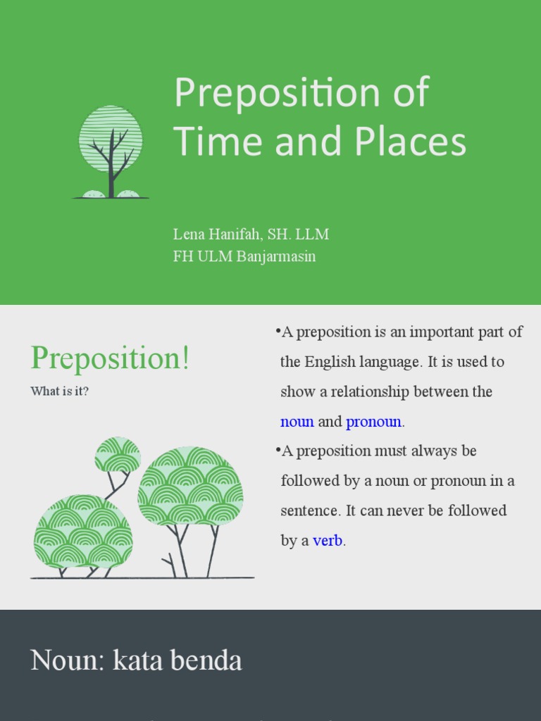 Prepositions of Time and Place Guide | PDF | Linguistics | Syntax