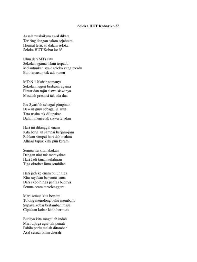 Pantun Seloka HUT Kotawaringin Barat | PDF