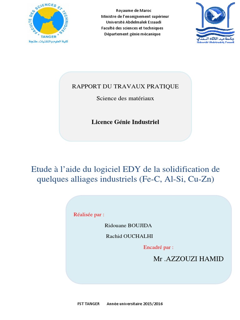 Étude des Alliages Métalliques Indus. | PDF | Fonte (métallurgie) | Alliage