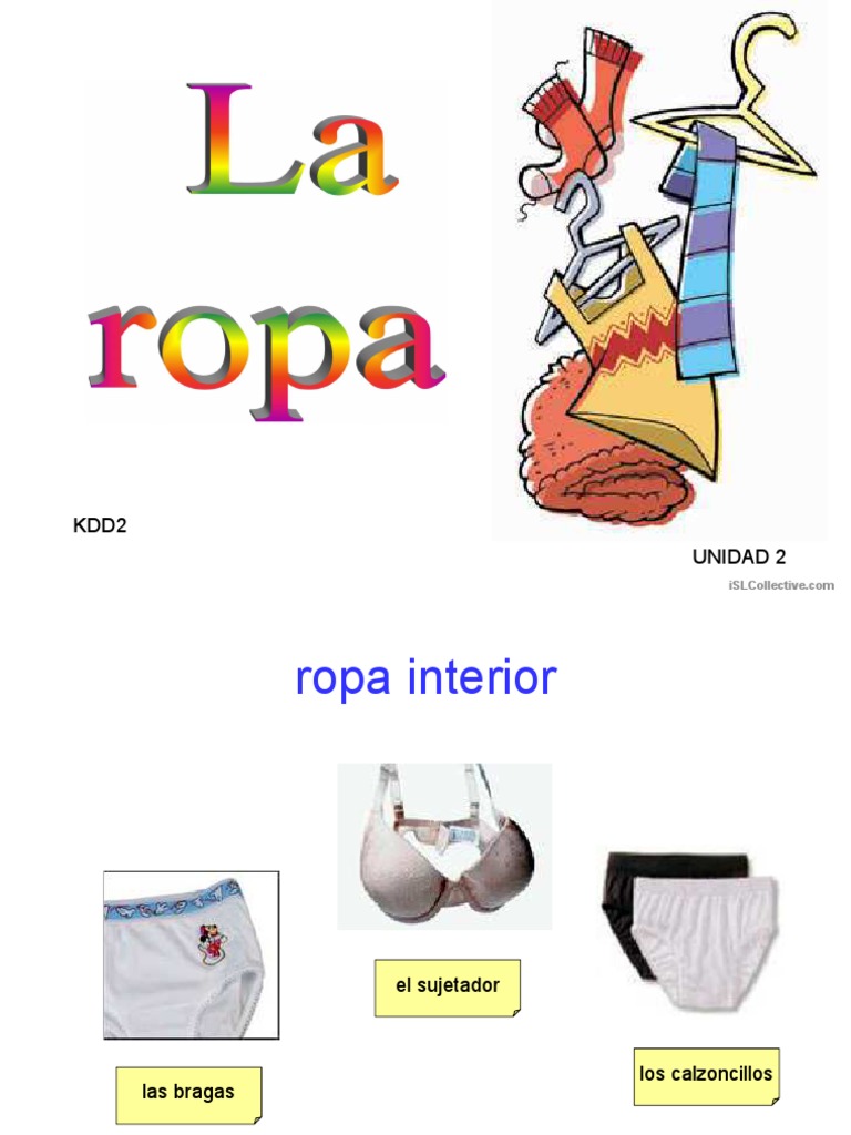 Vocabulario de Ropa en Español | PDF | Ropa | Calzado