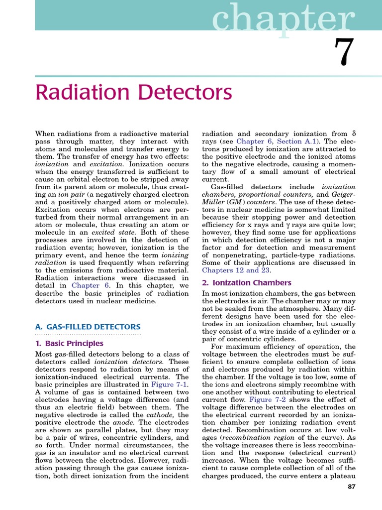 Radiation Detectors | PDF | Ionizing Radiation | Ionization