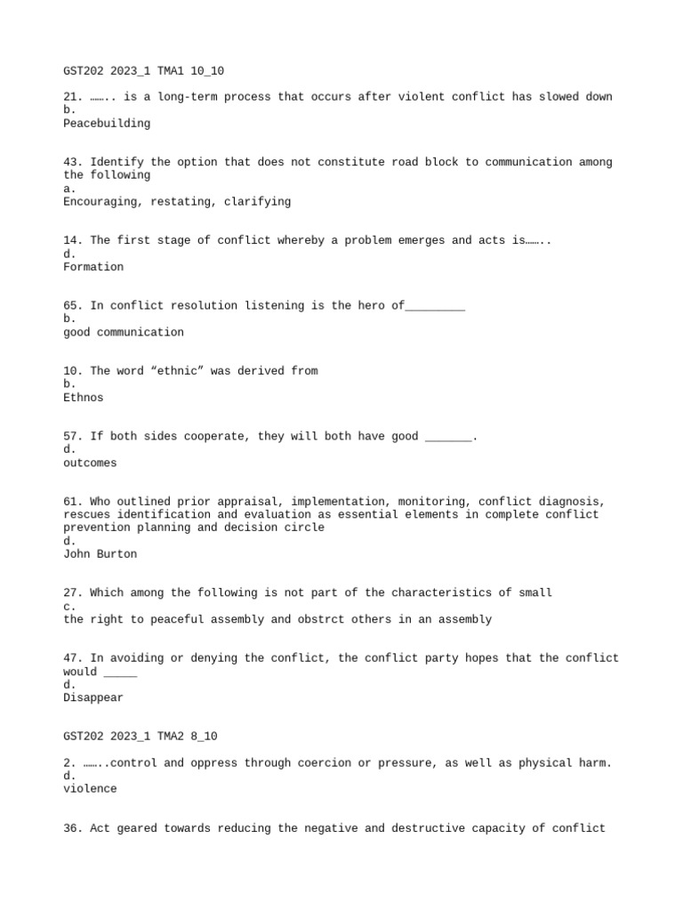 GST202 2023_1 TMA1 and TMA2 summaries | PDF
