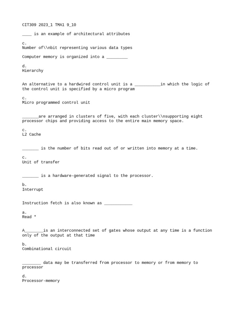 Cit309 2023 - 1 Tma12&3 25 - 30 | PDF | Central Processing Unit | Cpu Cache