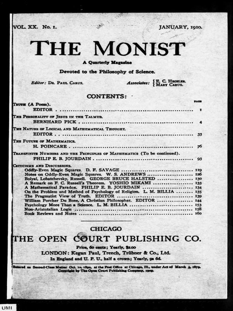 The Monist: The Open Court Publishing Co | PDF | Talmud | Judaism
