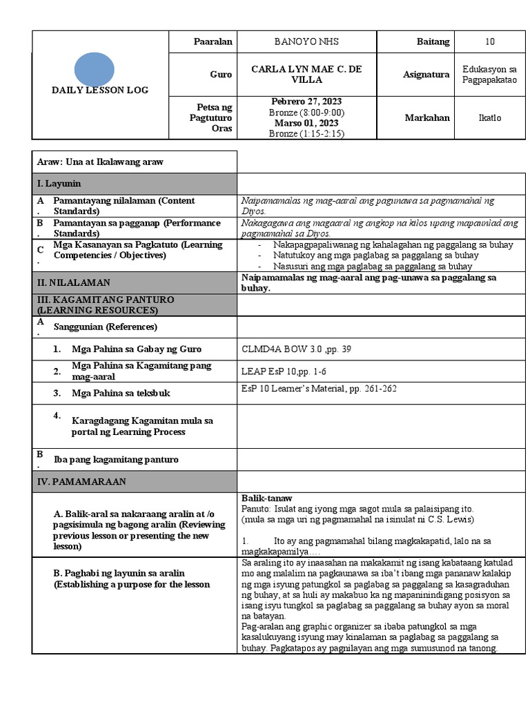 EsP10 Q3 Week 2 | PDF