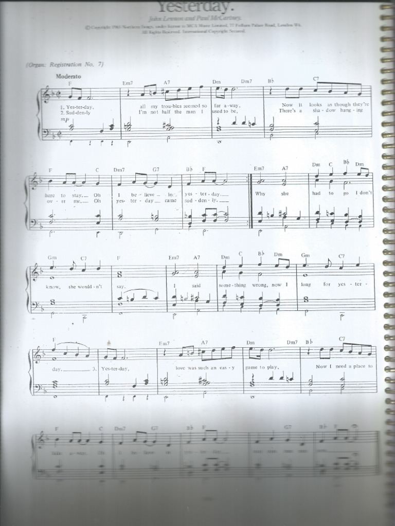Beatles Yesterday Pdf