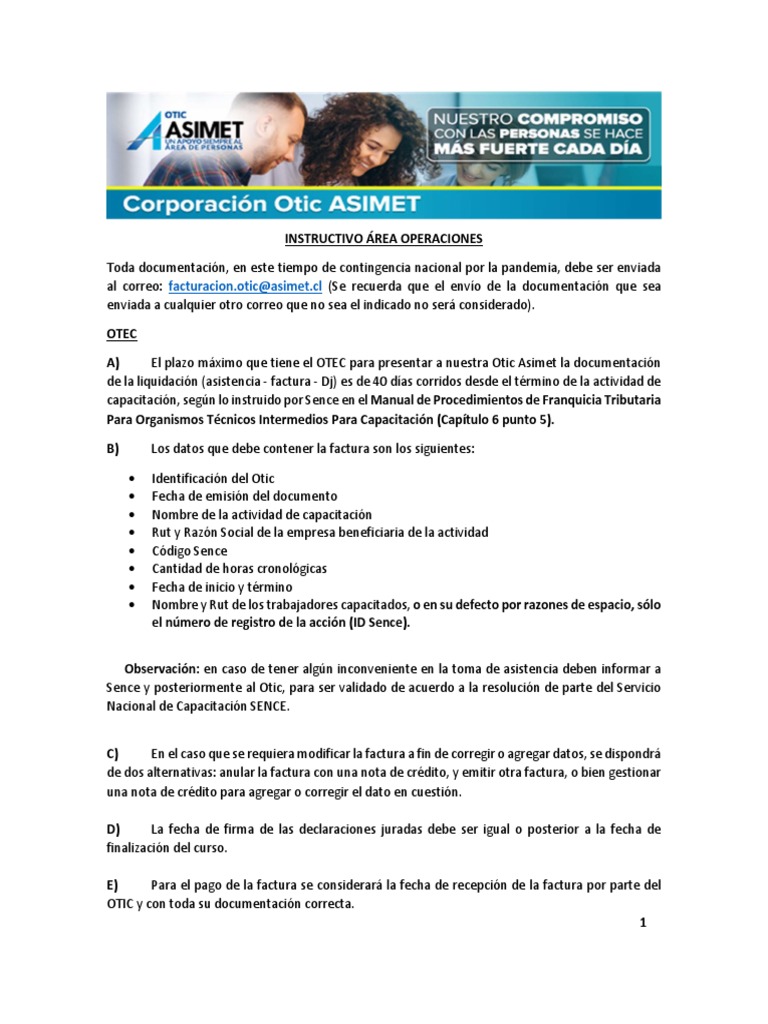 Instructivo para OTEC | PDF | Factura