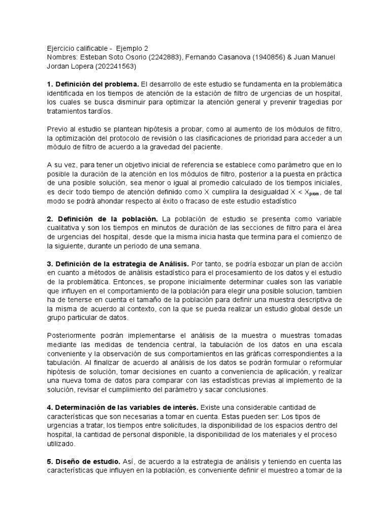 Estudio Tiempos de Atención - Ejercicio Prob. & Est. | PDF | Muestreo (Estadísticas) | Estadísticas