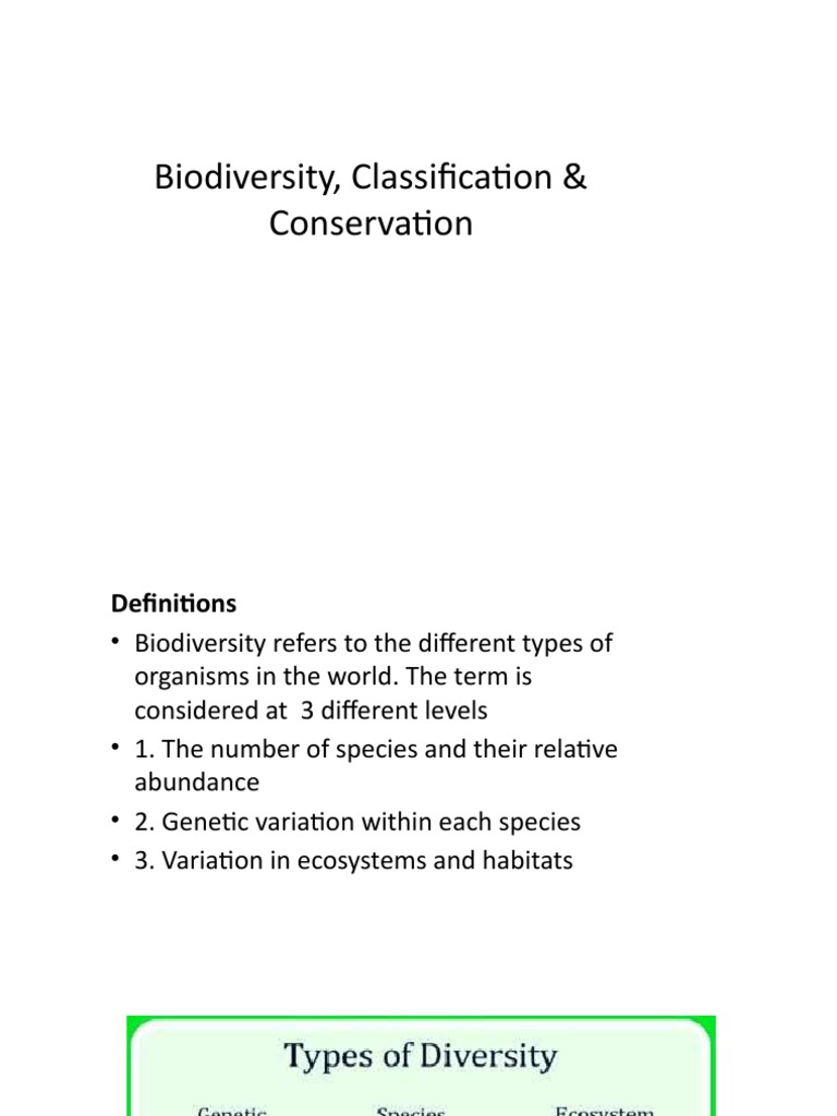 Biodiversity: Classification and Conservation | PDF | Cites | Biodiversity