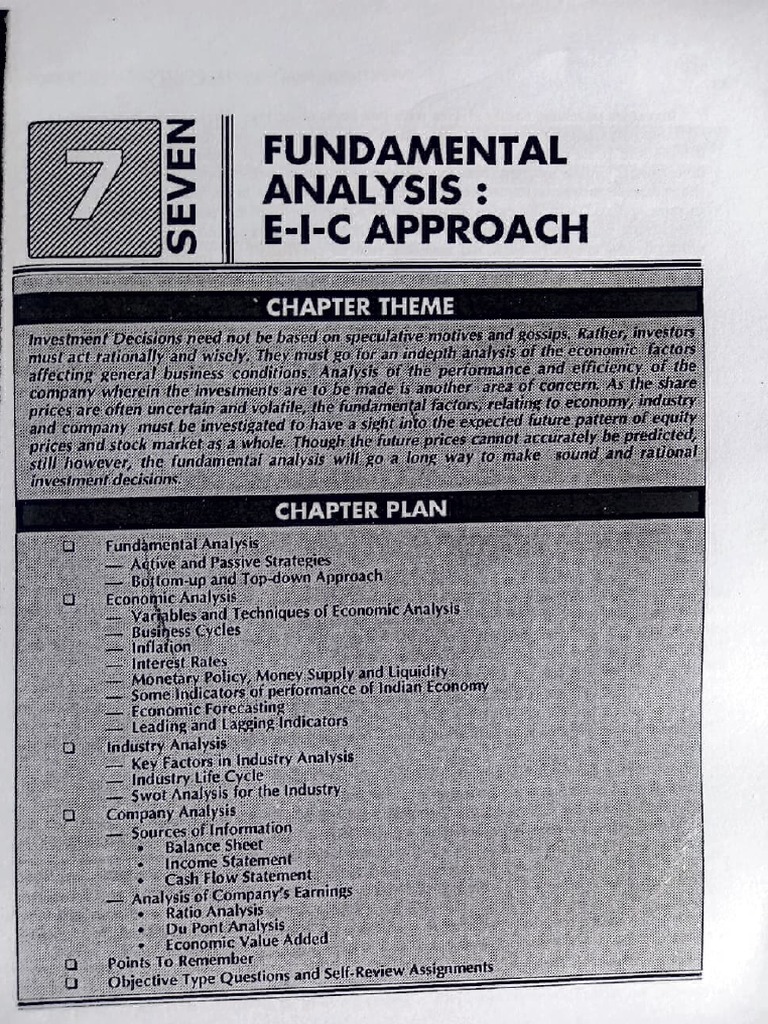 SAPM - Unit 3 Fundamental Analysis | PDF