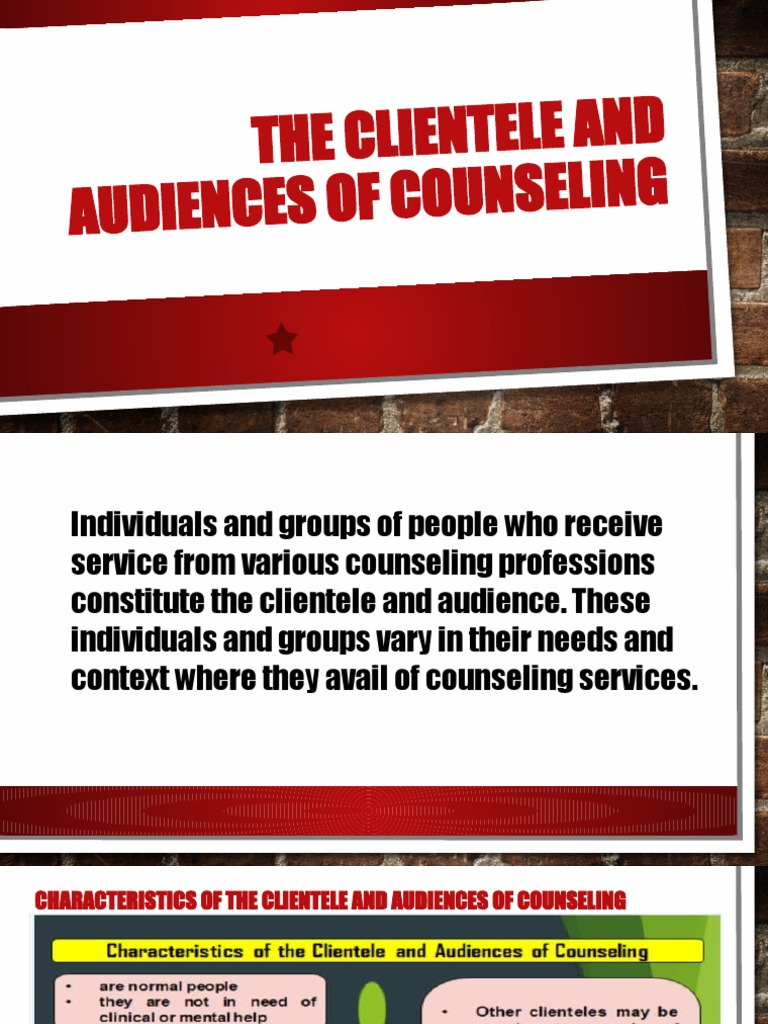 The Clientele and Audiences of Counseling | PDF