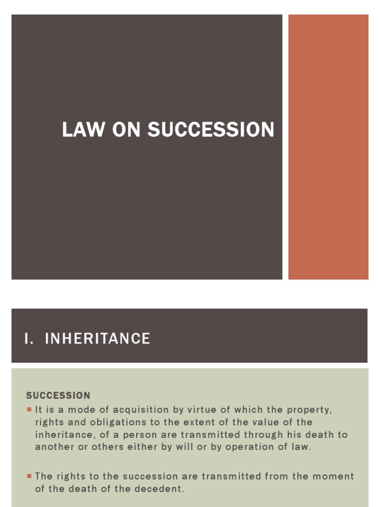 Law On Succession | PDF | Will And Testament | Intestacy