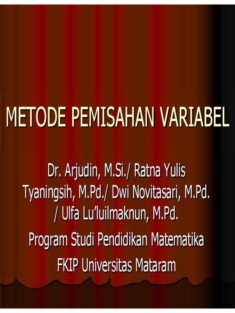 Metode Pemisahan Variabel | PDF