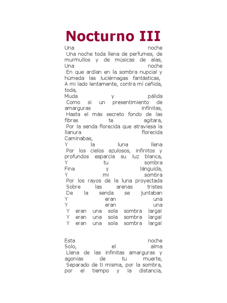 Nocturno III | PDF | Aceite de oliva | Gabriel García Márquez