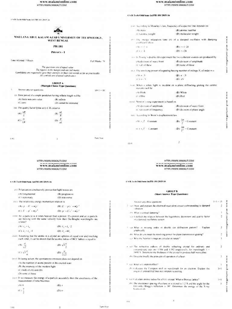 Physics Ph 101 2016 Pdf Pdf