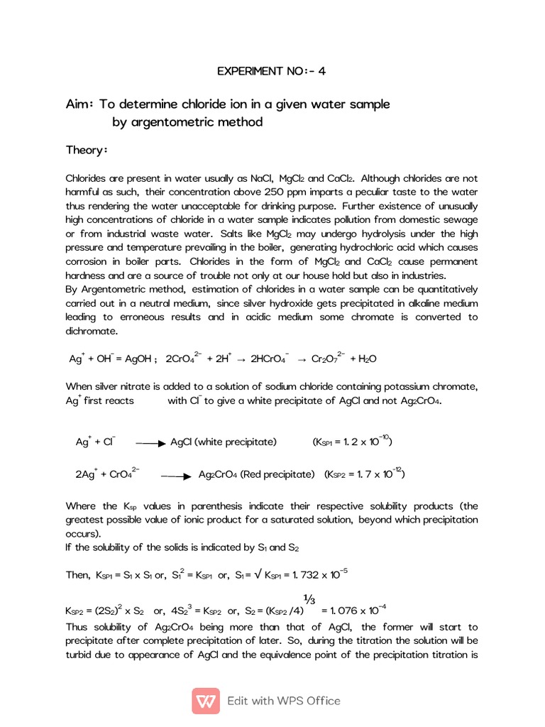 Exp - 4 - Argentometric Method | PDF