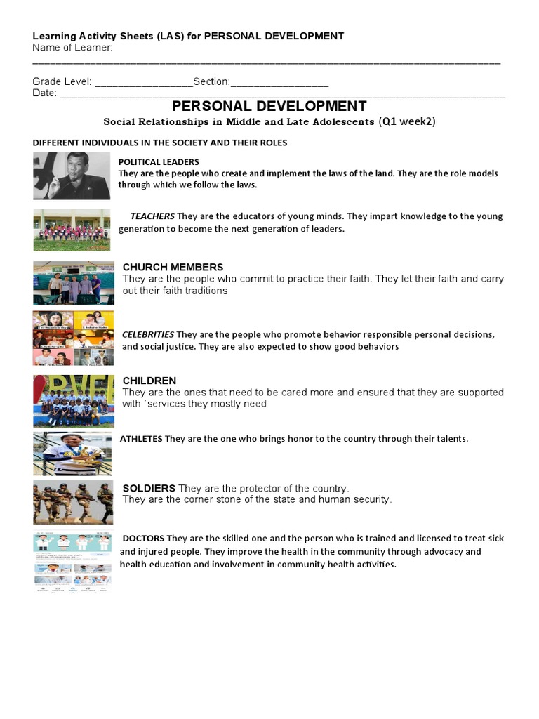 Learning Activity Sheets Personal Development Q1 Week 2 | PDF ...