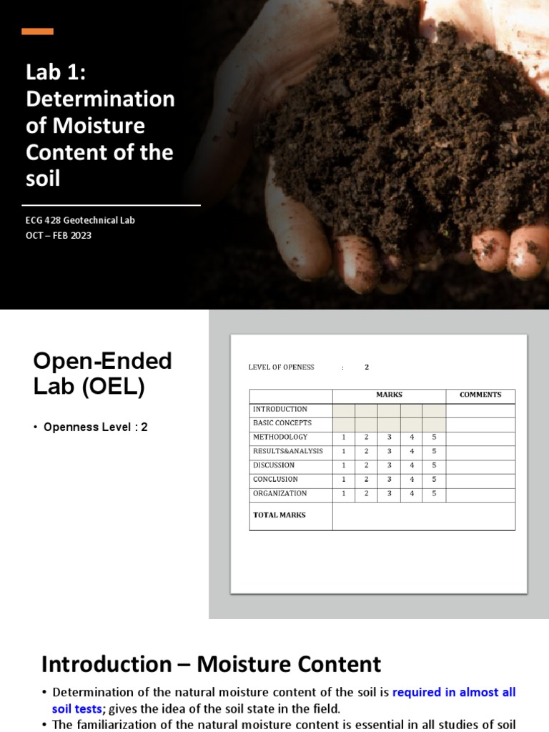 Lab 1 Moisture Content - Brief Note PDF | PDF | Laboratories | Experiment