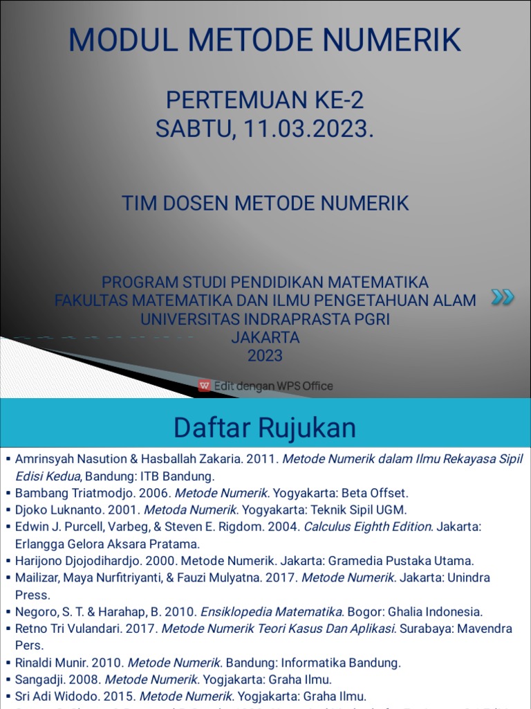 2 Materi Metode Numerik - Pertemuan Ke-2 - Genap TA 2022-2023 | PDF