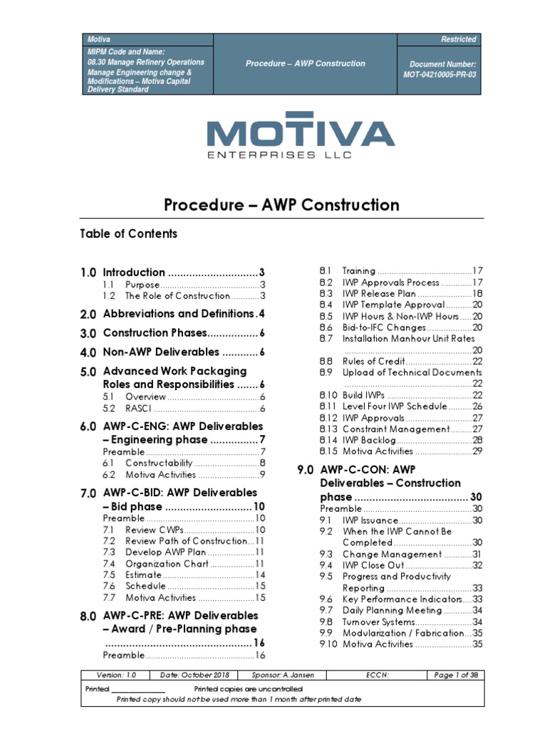 MOT-04210005-PR-03 - AWP Construction PDF | PDF | Request For Proposal ...
