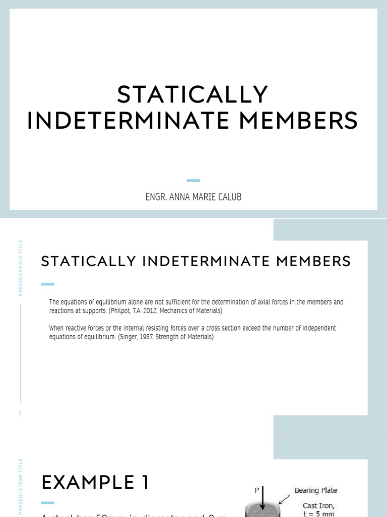 Statically Indeterminate | PDF | Stress (Mechanics) | Strength Of Materials