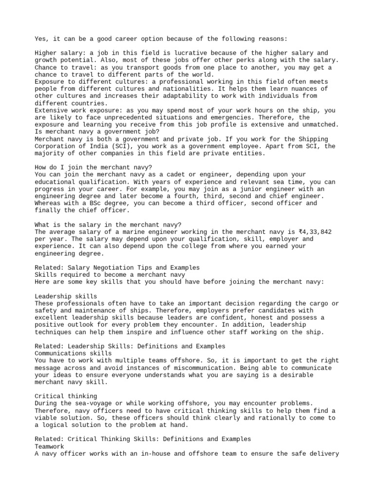 Merchant Navy | PDF | Leadership | Thought