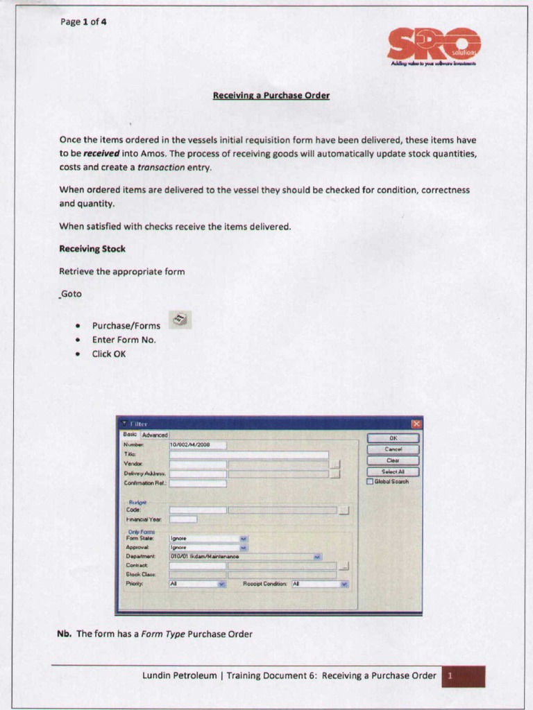 Receiving A PO | PDF