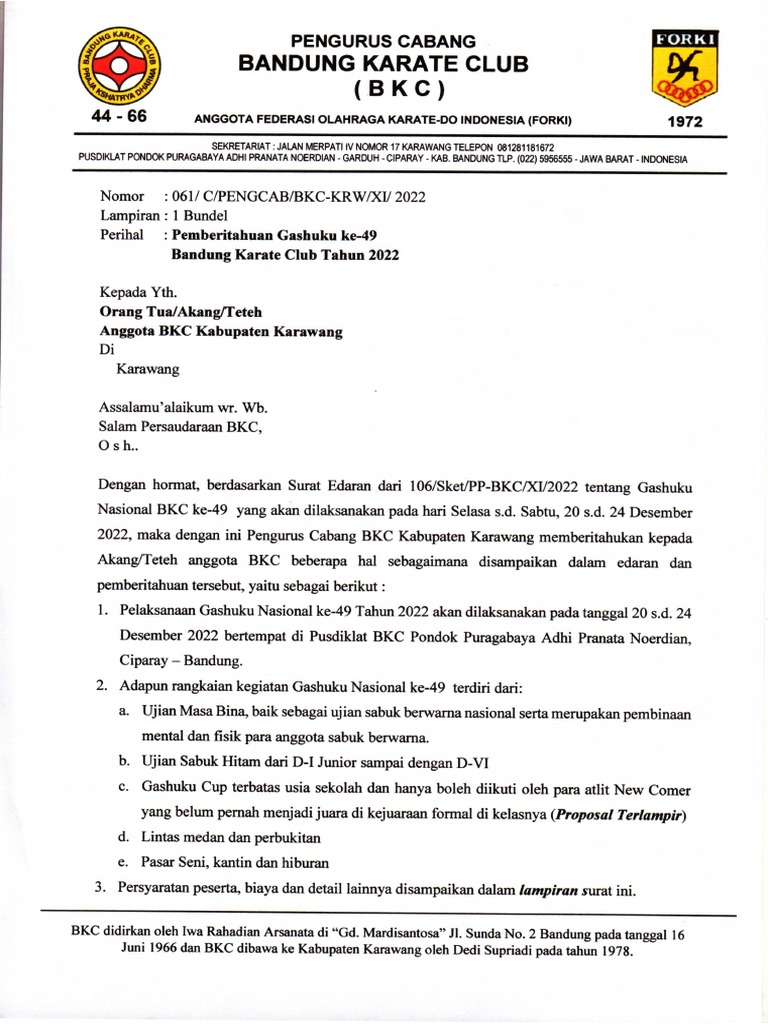 Surat Gashuku BKC Karawang 2022 - Compressed | PDF