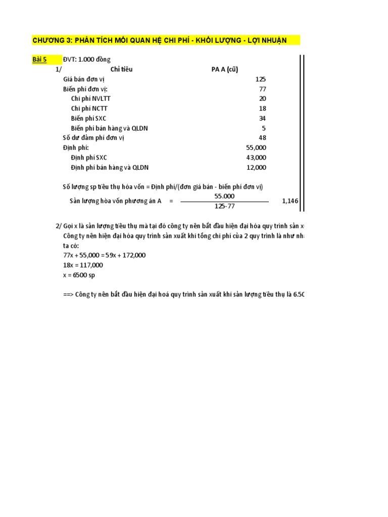 Bai Tap Chuong 3 - KTQT - Tiên | PDF
