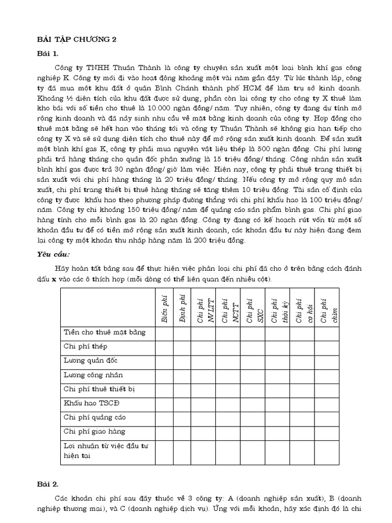 Bai Tap Chuong 2 - Lms | PDF