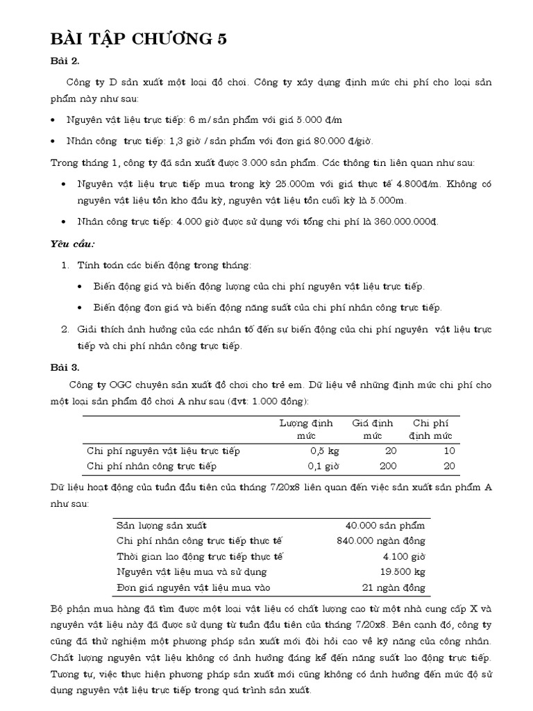 Bai Tap Chuong 5 - Lms | PDF