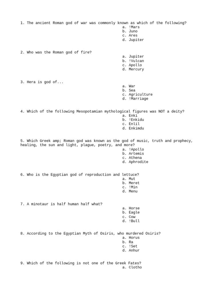 PSY141 Cheat Sheet 7 | PDF | Deities | Greek Mythology