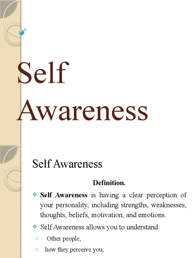 7 Self Awareness | PDF | Self Awareness | Psychotherapy