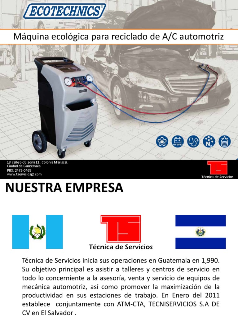 Ecotechnics GT-SV 2018-Maquina Ecologica para Reciclado de Ac Automotriz PDF | PDF | Guatemala ...