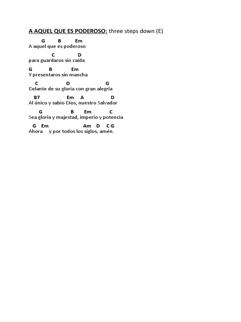 A AQUEL QUE ES PODEROSO Acordes | PDF
