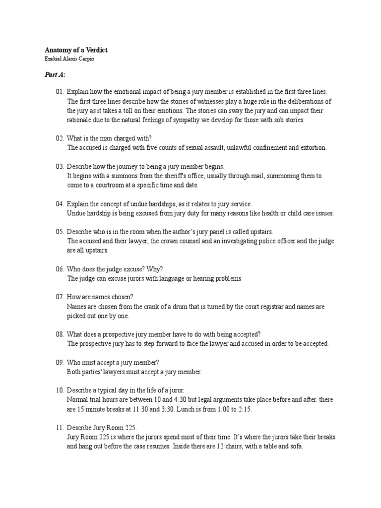3.6 Anatomy of A Verdict (Jury) - Google Docs | PDF | Courtroom ...