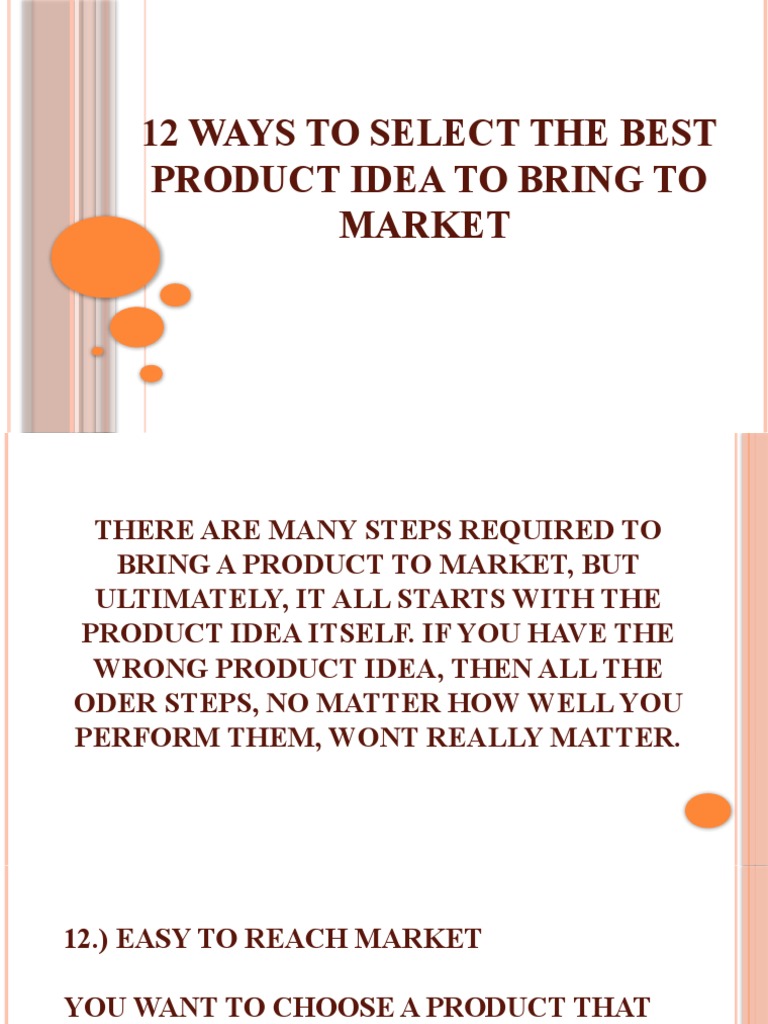 Best Product Idea Selection Tips | PDF | Prices | Profit (Economics)