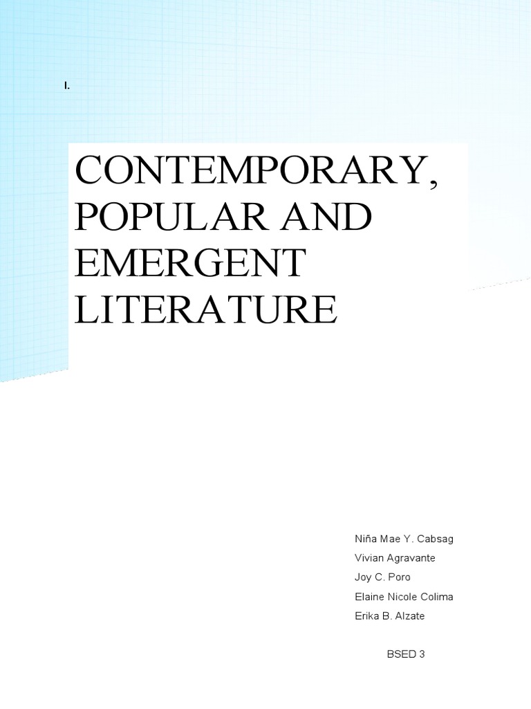 Contemporary and Emergent Literature Guide | PDF | Literacy | Writing