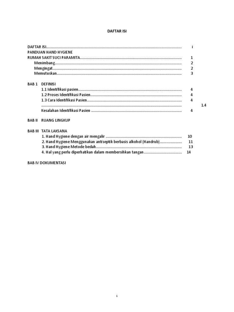 Daftar Isi Hand Hygiene 2 | PDF