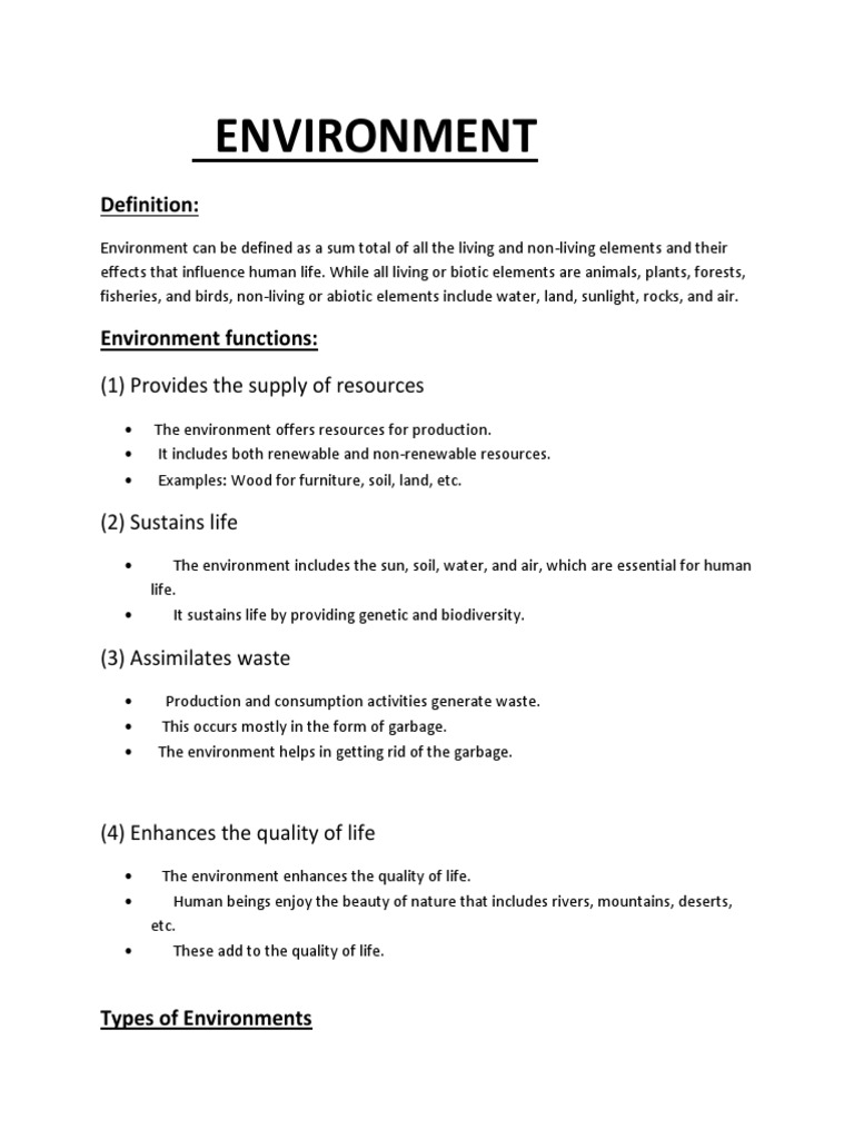 ENVIRONMENT | PDF | Natural Environment | Atmosphere Of Earth