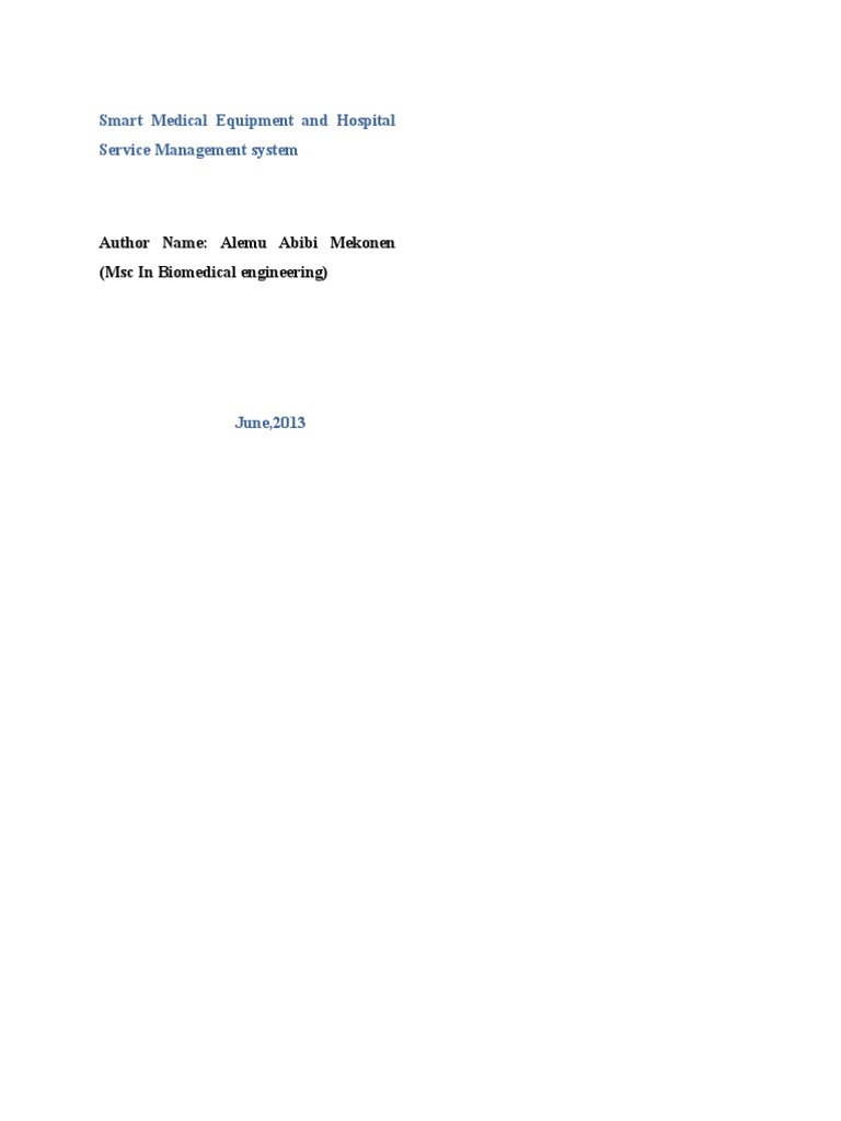 Smart Medical Equipment and Hospital Service Management System | Download Free PDF | Component ...
