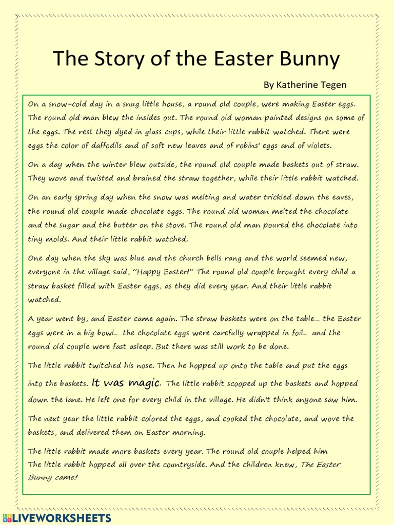 The Story of The Easter Bunny: by Katherine Tegen | PDF